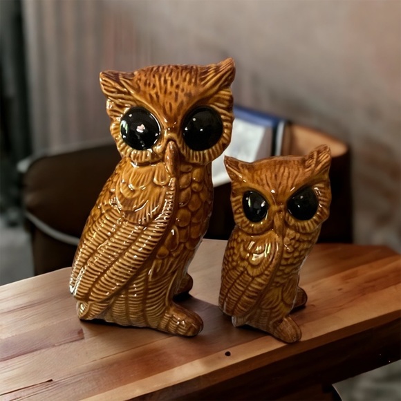 Accents | Vintage Mcm 7s Style Ceramic Owls Mom Baby | Poshmark
